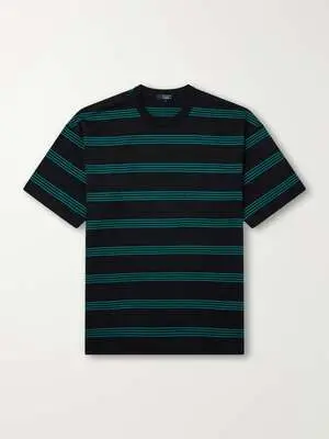 Comme Des Garçons Striped Cotton-jersey T-shirt - Black