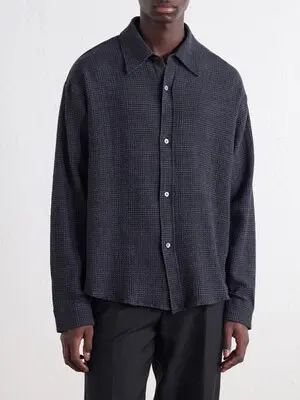 MFPEN Vacation Checked Cotton And Wool-blend Seersucker Shirt