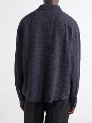 MFPEN Vacation Checked Cotton And Wool-blend Seersucker Shirt
