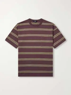 Comme Des Garçons Striped Cotton-jersey T-shirt - Brown