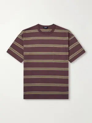 Comme Des Garçons Striped Cotton-jersey T-shirt - Brown