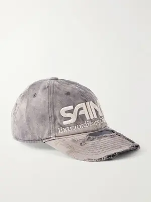 SAINT MXXXXXX Logo-embroidered Cotton-canvas Cap - Gray