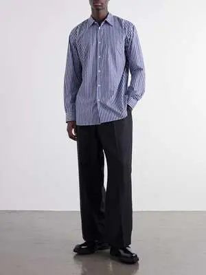 Comme Des Garçons Striped Cotton-poplin Shirt