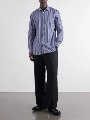 Comme Des Garçons Striped Cotton-poplin Shirt