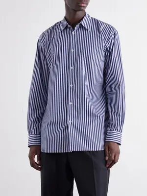 Comme Des Garçons Striped Cotton-poplin Shirt