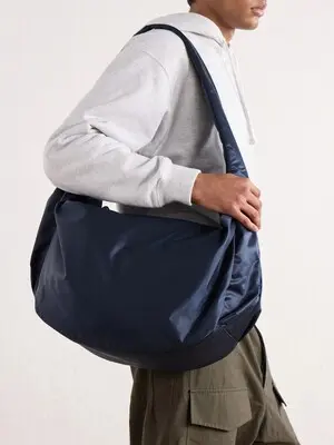 MASTER-PIECE CO Ark Leather-trimmed Satin Shoulder Bag