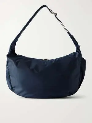 MASTER-PIECE CO Ark Leather-trimmed Shell Shoulder Bag - Navy