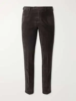 Thom Sweeney Straight-leg Cotton-blend Corduroy Chinos - Brown