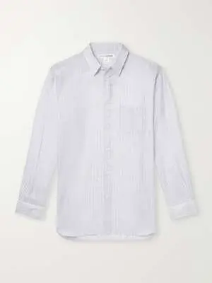 Comme Des Garçons Striped Satin Shirt - Blue