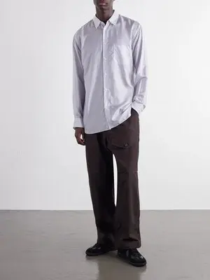 Comme Des Garçons Striped Satin Shirt - Blue