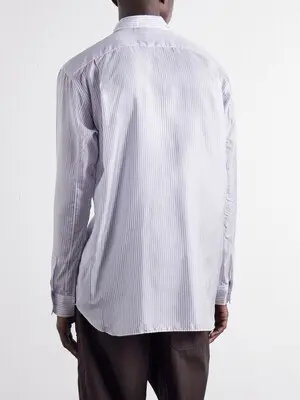 Comme Des Garçons Striped Satin Shirt - Blue