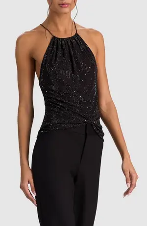 Alice + Olivia Zumi Embellished Halter Top