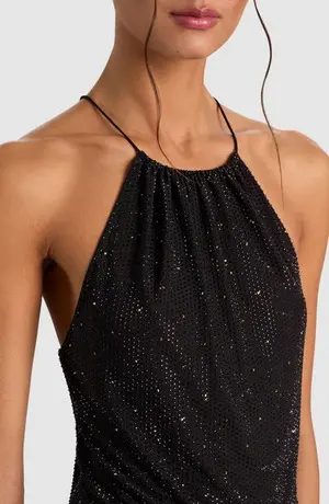 Alice + Olivia Zumi Embellished Halter Top
