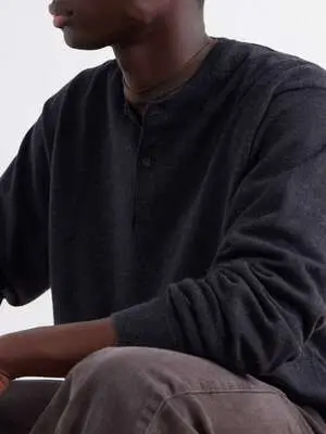 A.PRESSE Wool Henley Sweater