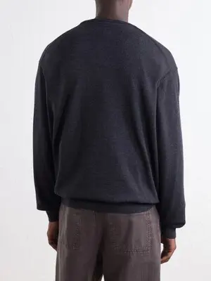 A.PRESSE Wool Henley Sweater - Gray