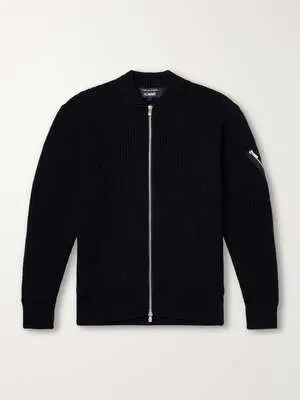 Comme Des Garçons Wool Zip-up Cardigan - Black