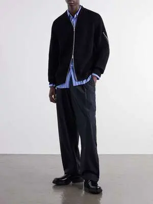 Comme Des Garçons Wool Zip-up Cardigan