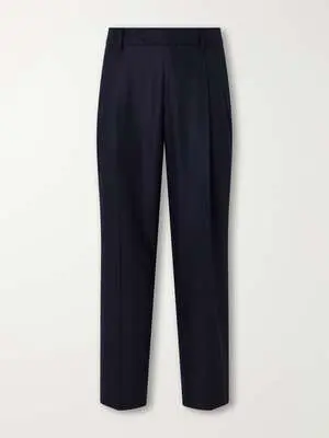 Gabriela Hearst Arthur Tapered Wool And Cashmere-blend Flannel Suit Trousers - Navy