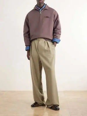 Jacquemus Logo-appliquéd Cotton-jersey Half-zip Sweatshirt