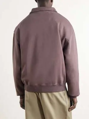 Jacquemus Logo-appliquéd Cotton-jersey Half-zip Sweatshirt