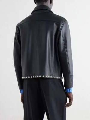 SECOND / LAYER Rider Embellished Leather Jacket