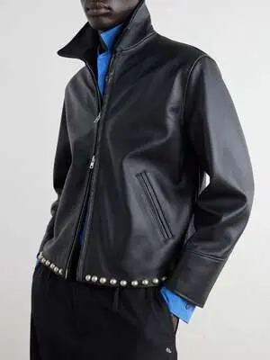 SECOND / LAYER Rider Embellished Leather Jacket