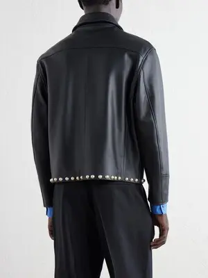 SECOND / LAYER Rider Embellished Leather Jacket