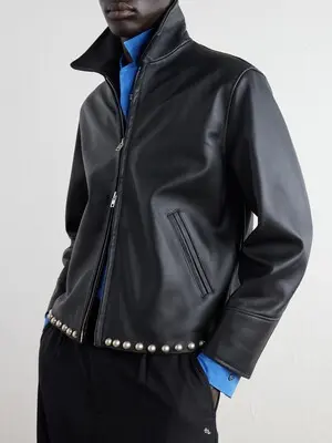 SECOND / LAYER Rider Embellished Leather Jacket
