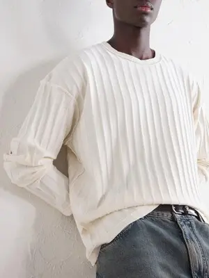 MFPEN Ribbed Cotton-jersey T-shirt - Neutrals