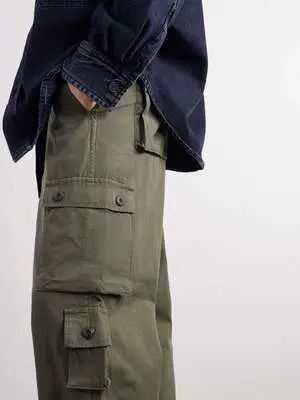 HUMAN MADE Straight-leg Logo-appliquéd Cotton Cargo Trousers
