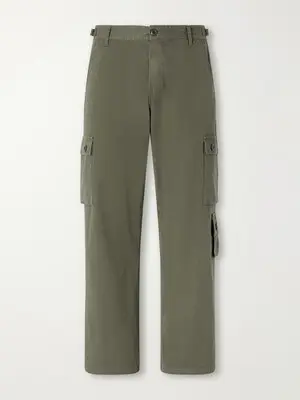 HUMAN MADE Straight-leg Logo-appliquéd Cotton Cargo Trousers - Green