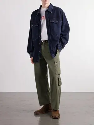 HUMAN MADE Straight-leg Logo-appliquéd Cotton Cargo Trousers