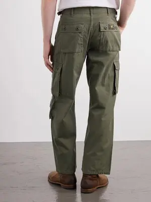 HUMAN MADE Straight-leg Logo-appliquéd Cotton Cargo Trousers