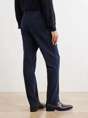 Thom Sweeney Straight-leg Cotton-twill Trousers - Blue