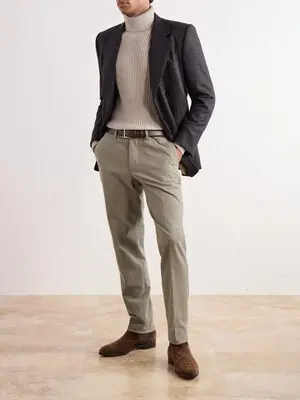 Thom Sweeney Straight-leg Cotton-twill Trousers