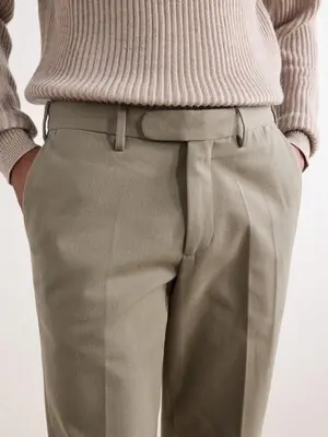 Thom Sweeney Straight-leg Cotton-twill Trousers