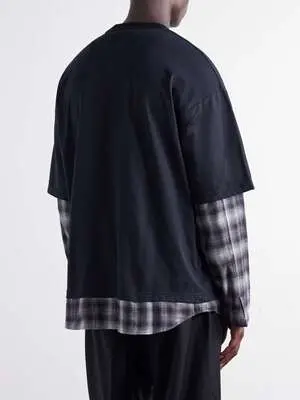 Comme Des Garçons Checked Layered Cotton T-shirt