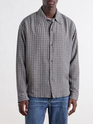 MFPEN Vacation Checked Cotton And Wool-blend Seersucker Shirt