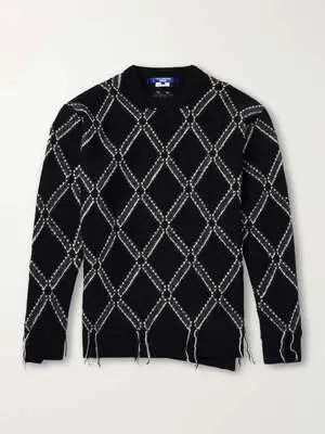 Junya Watanabe Intarsia Wool-blend Sweater - Black