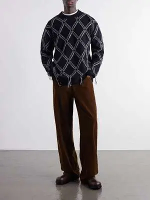 Junya Watanabe Intarsia Wool-blend Sweater