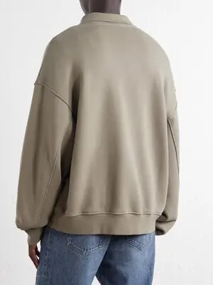 AGOLDE Pavillion Cotton-jersey Half-zip Sweatshirt - Neutrals