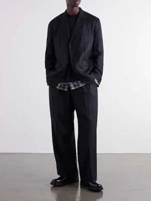 Comme Des Garçons Wide-leg Pleated Wool Trousers