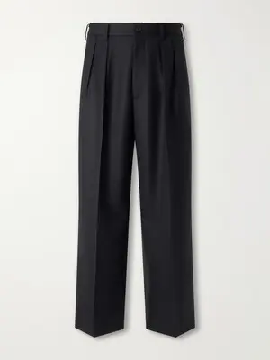 Comme Des Garçons Wide-leg Pleated Wool Trousers - Black