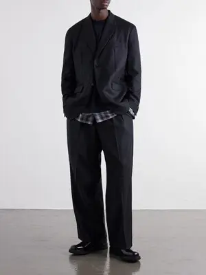 Comme Des Garçons Wide-leg Pleated Wool Trousers