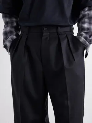 Comme Des Garçons Wide-leg Pleated Wool Trousers