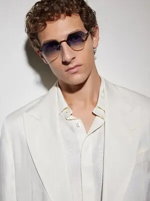 SATO Terebellum I Titanium Round-frame Sunglasses - Black