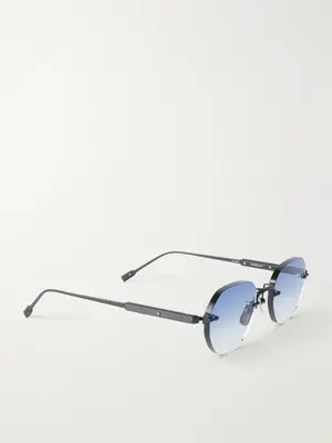 SATO Terebellum I Titanium Round-frame Sunglasses - Black