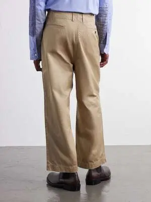 Junya Watanabe Straight-leg Garment-dyed Cotton-gabardine Trousers