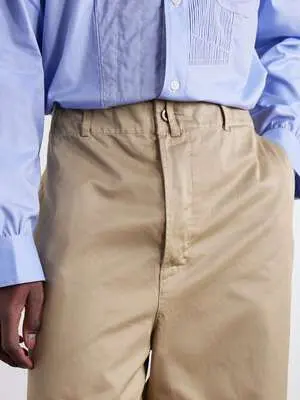 Junya Watanabe Straight-leg Garment-dyed Cotton-gabardine Trousers