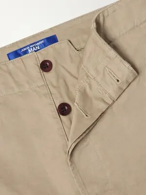 Junya Watanabe Straight-leg Garment-dyed Cotton-gabardine Trousers